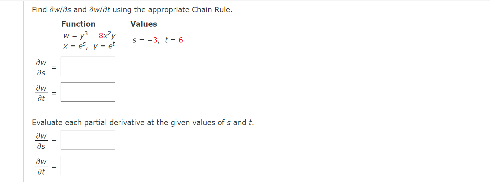 Solved Find Ow/as and Ow/at using the appropriate Chain | Chegg.com