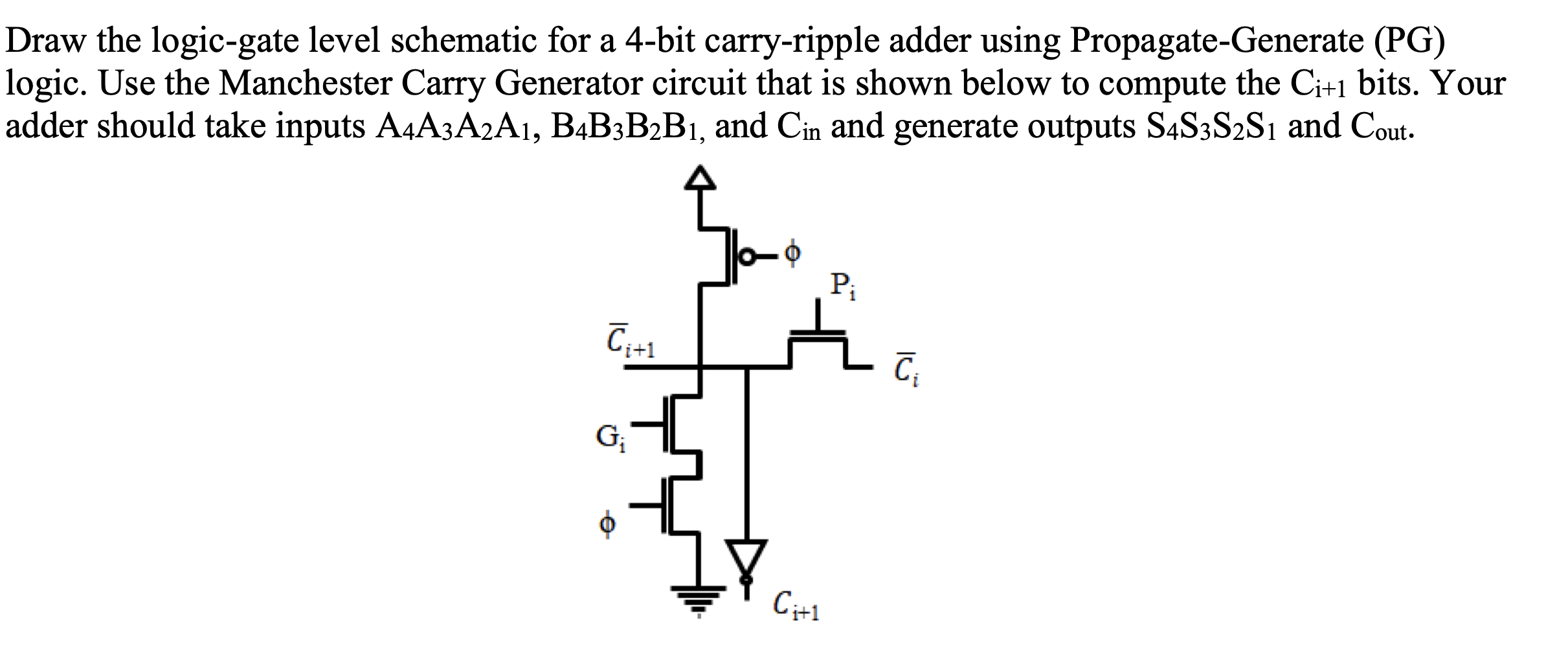 Draw the logic-gate level schematic for a 4-bit | Chegg.com
