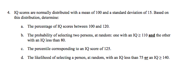 Solved Iq Scores Are Normally Distributed With A Mean Of 100