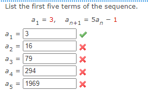 Solved List the first five terms of the sequence. | Chegg.com