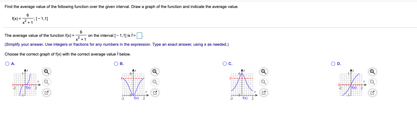 Solved Find the average value of the following function over | Chegg.com