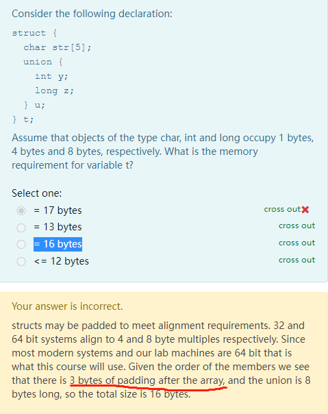 Solved Consider the following declaration: struct { char str | Chegg.com