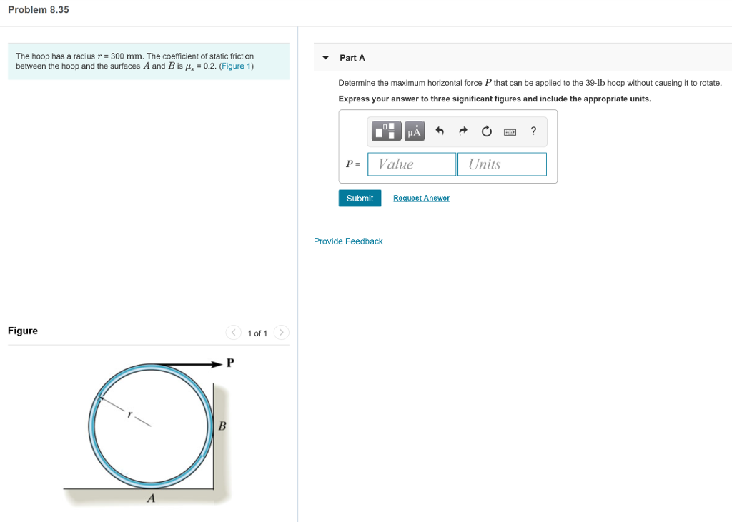 Solved Problem 8.35 The hoop has a radius r = 300 mm. The | Chegg.com