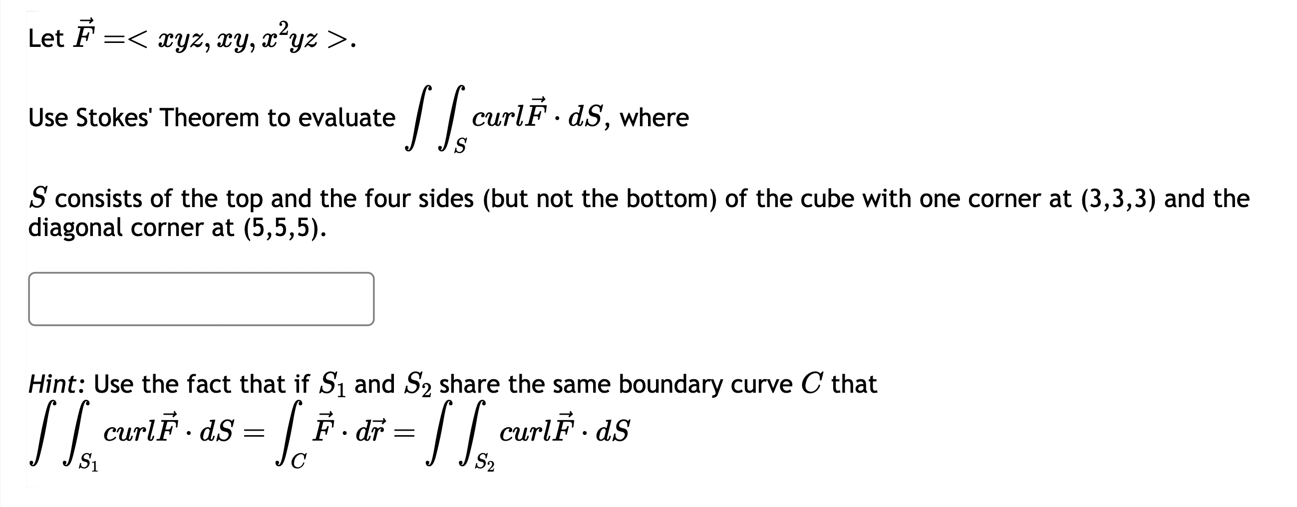 Solved Let F=. Use Stokes' Theorem to evaluate ∬ScurlF⋅dS, | Chegg.com