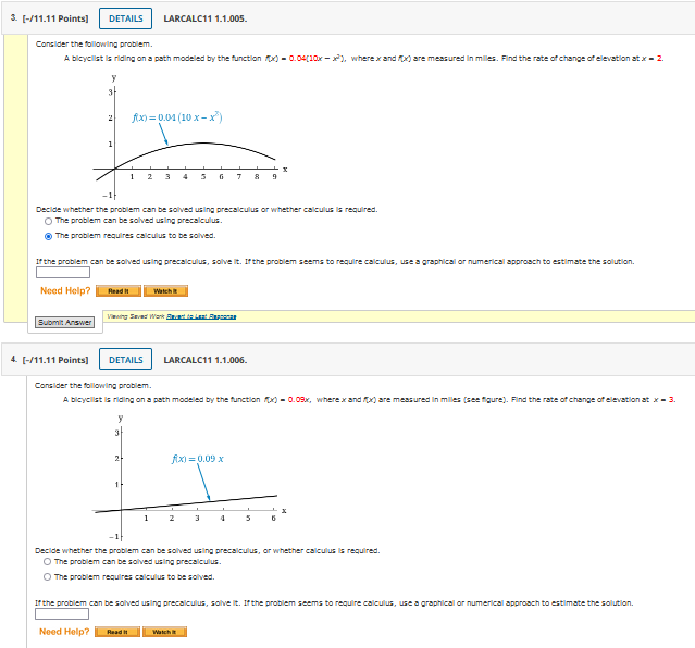 Solved A bloycllst is riding on a path modeled by the | Chegg.com