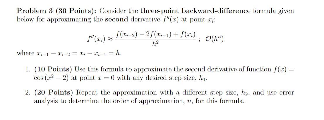 Solved Problem 3 (30 Points): Consider the three-point | Chegg.com