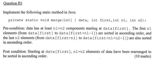 Solved Implement the following static method in Java: | Chegg.com