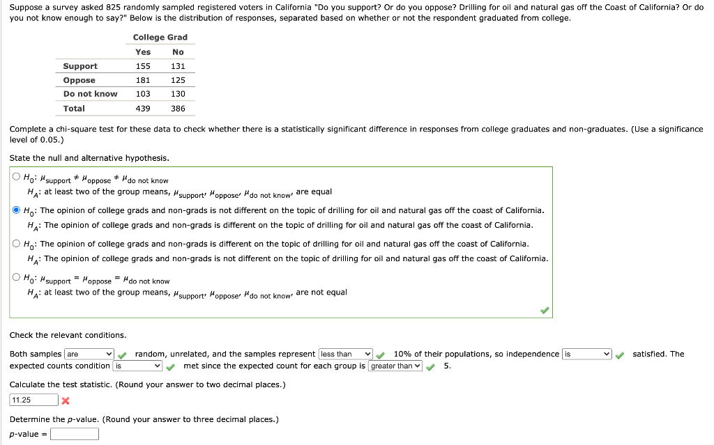 Solved Suppose a survey asked 825 randomly sampled | Chegg.com
