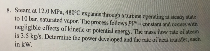 Solved Steam at 12.0 MPa, 480 degree C expands through a | Chegg.com