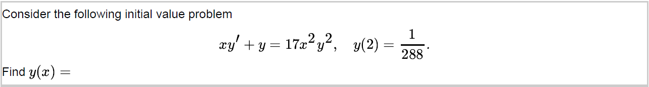 Solved Consider the following initial value problem | Chegg.com