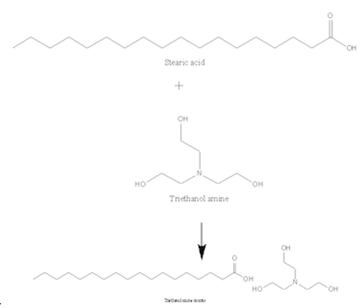 Structure Of Stearic Acid And Triethanolamine