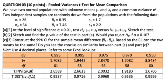 Solved Reference: HW3 Q03 Part(a) What is the t-critical on | Chegg.com