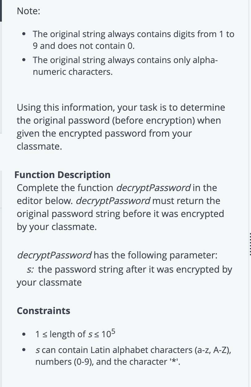 Solved Note: • The original string always contains digits | Chegg.com