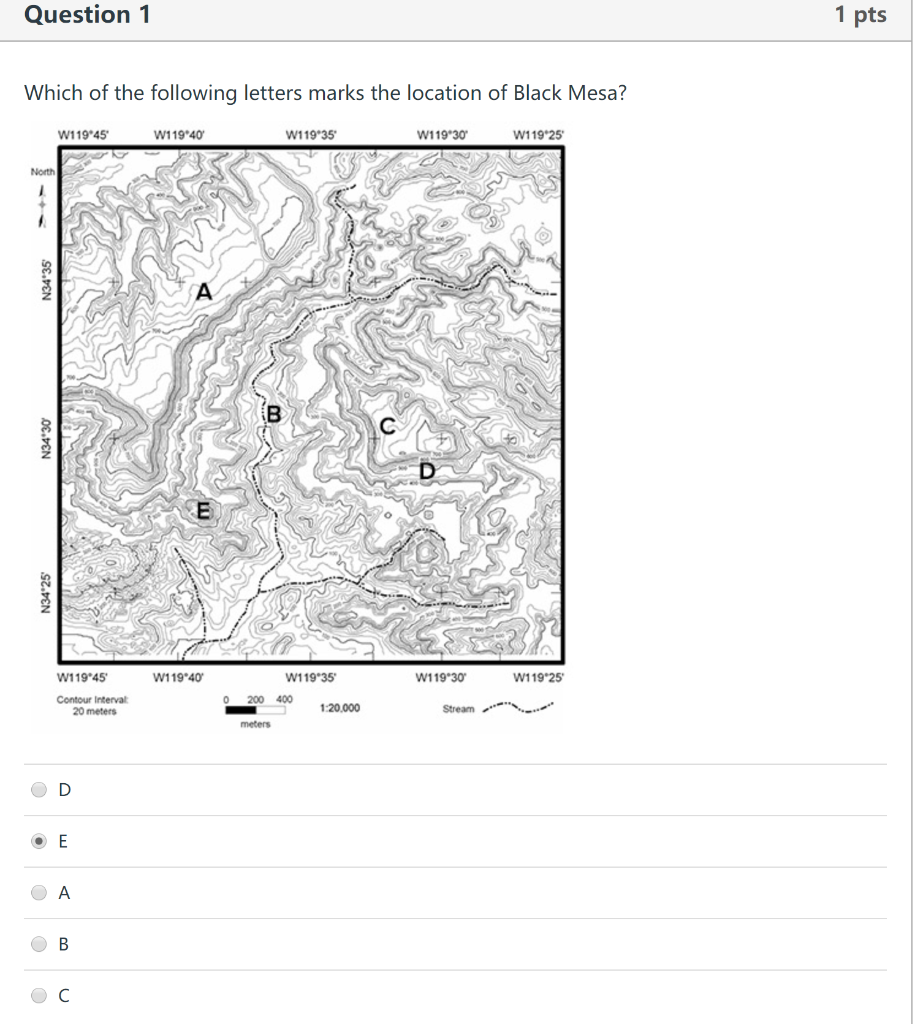 Solved Question 1 1 pts Which of the following letters marks | Chegg.com