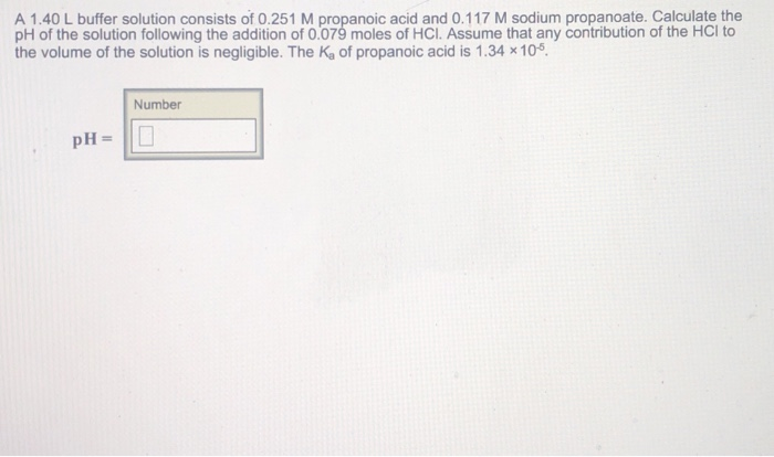 Solved A 1.40 L buffer solution consists of 0.251 M | Chegg.com
