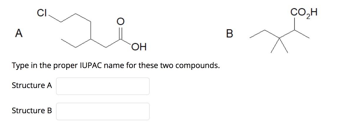 Solved CI COH A B OH Type in the proper IUPAC name for these | Chegg.com
