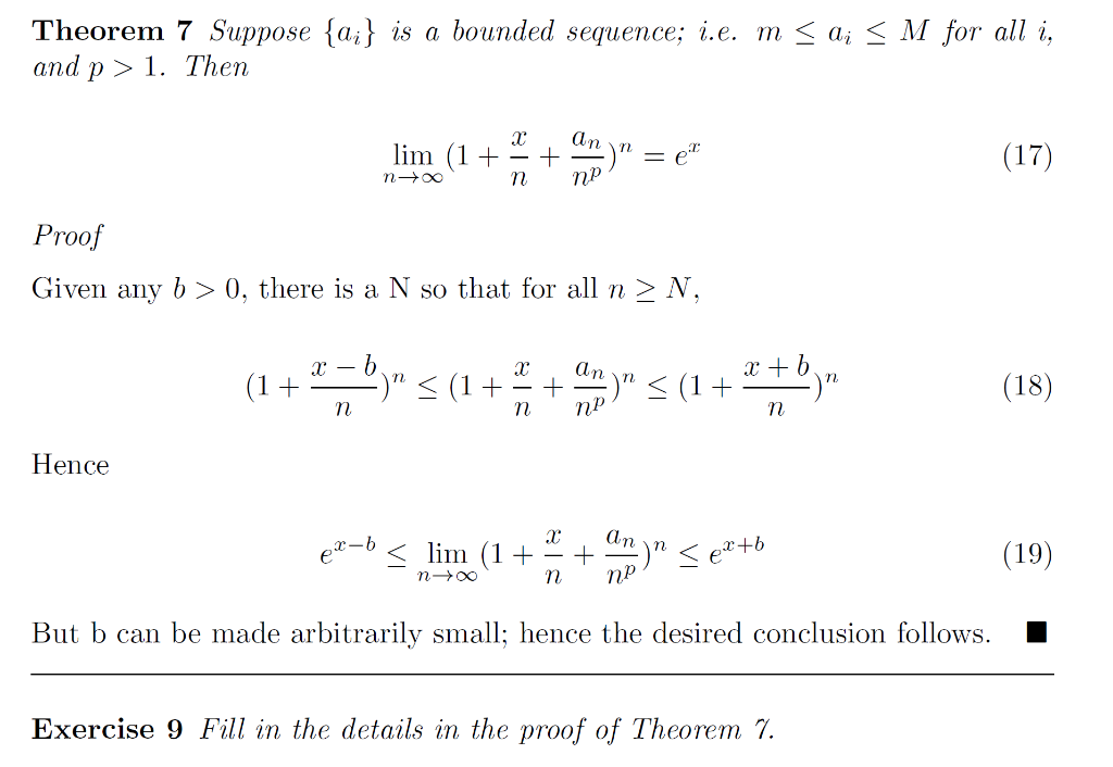 Solved Theorem 7 Suppose {a;} is a bounded sequence; i.e. m | Chegg.com