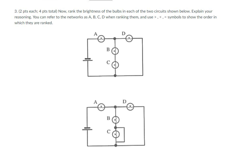 Solved 3. (2 pts each; 4 pts total) Now, rank the brightness | Chegg.com