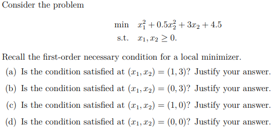 Solved Consider the problem min s.t. | Chegg.com