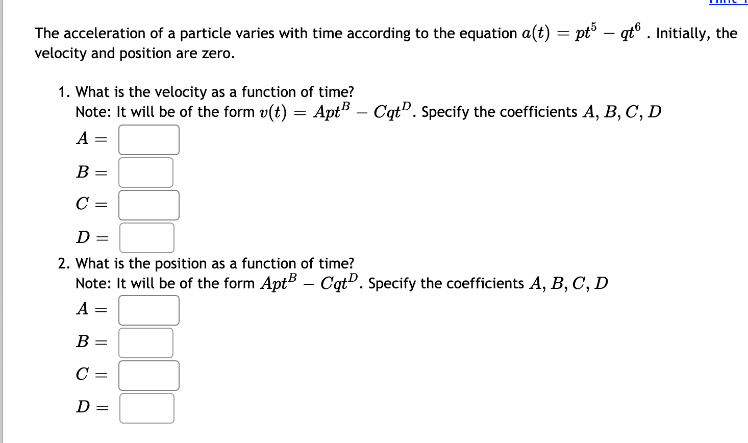 Solved The acceleration of a particle varies with time | Chegg.com