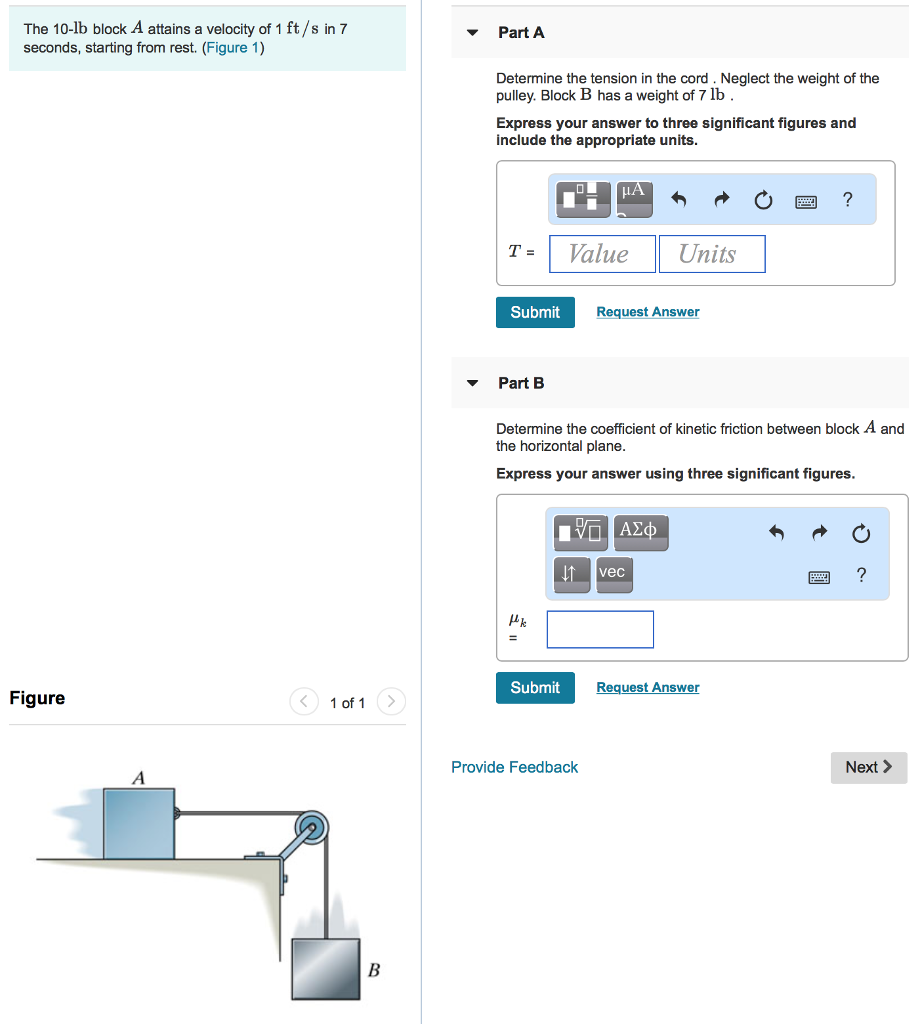 Solved The 10-lb block A attains a velocity of 1 ft/s in 7 | Chegg.com