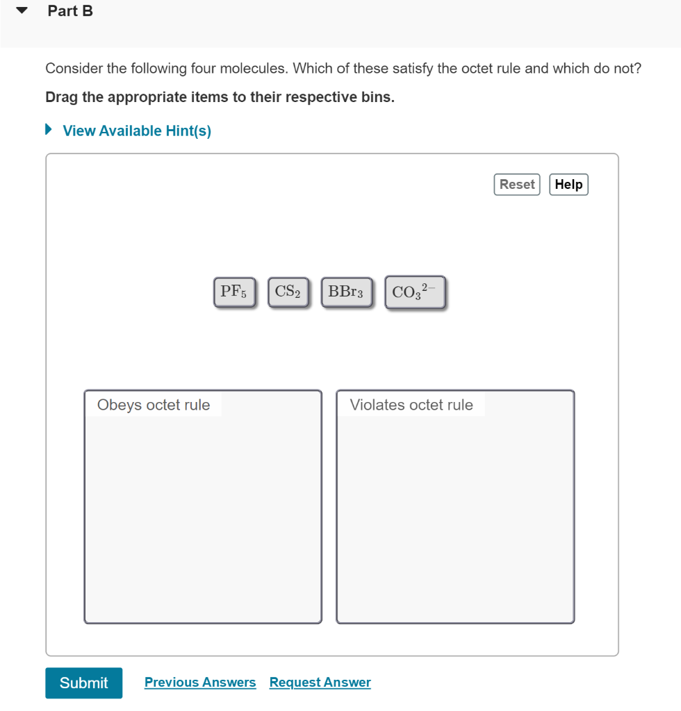 Solved Part B Consider the following four molecules. Which | Chegg.com