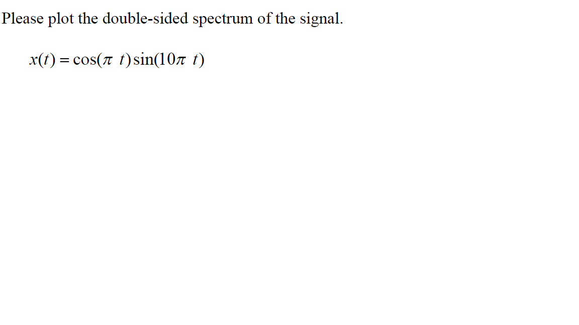 Solved Please plot the double-sided spectrum of the signal. | Chegg.com