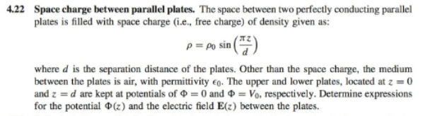 Solved Space charge between parallel plates. The space | Chegg.com