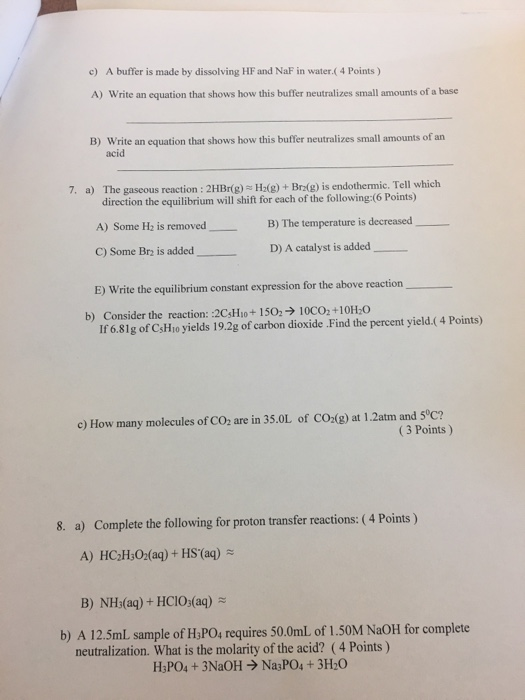 Solved A buffer is made by dissolving HF and NaF in water.(4 | Chegg.com