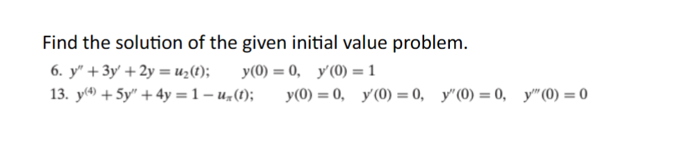 Solved Find the solution of the given initial value problem. | Chegg.com