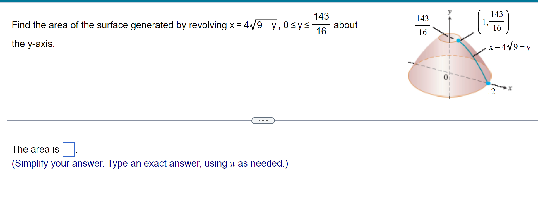 Solved Find the area of the surface generated by revolving | Chegg.com