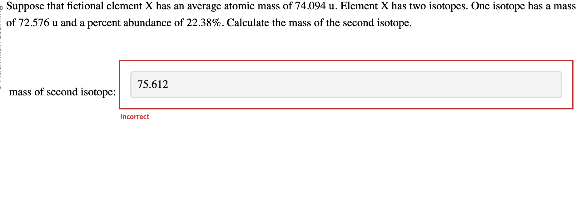 Solved Suppose that fictional element X has an average | Chegg.com