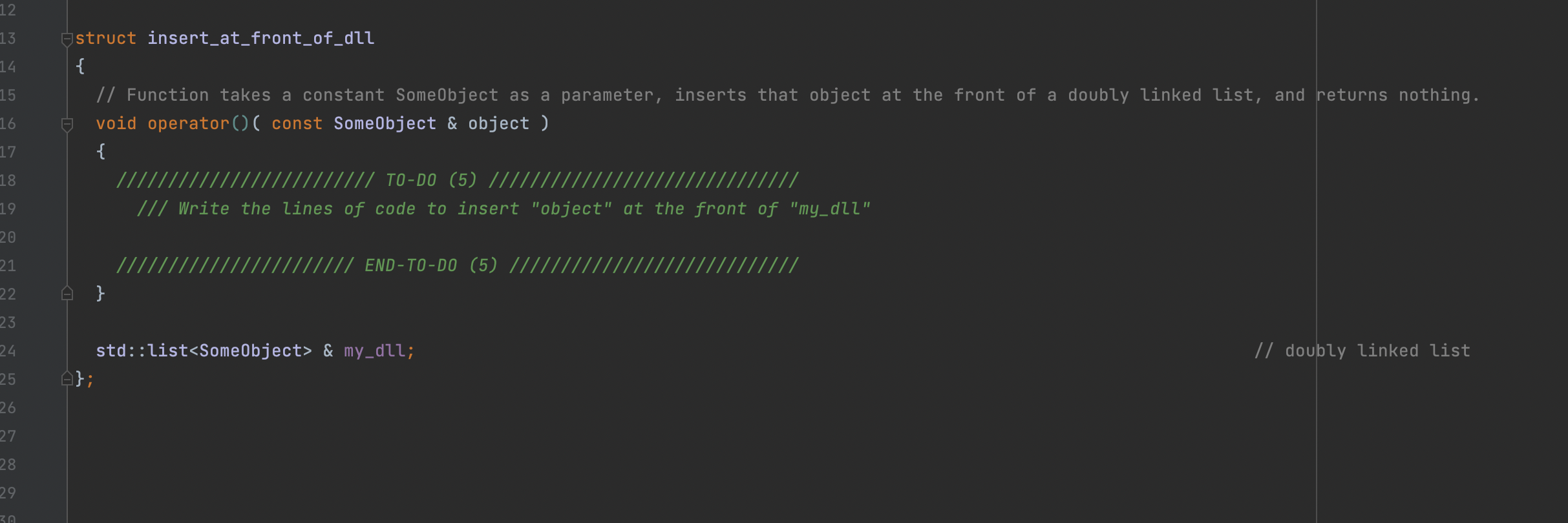 Solved struct insert_at_back_of_vector \{ // Function takes | Chegg.com