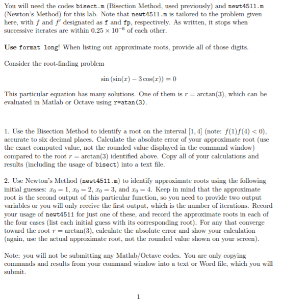 Solved You will need the codes bisect.. (Bisection Method, | Chegg.com