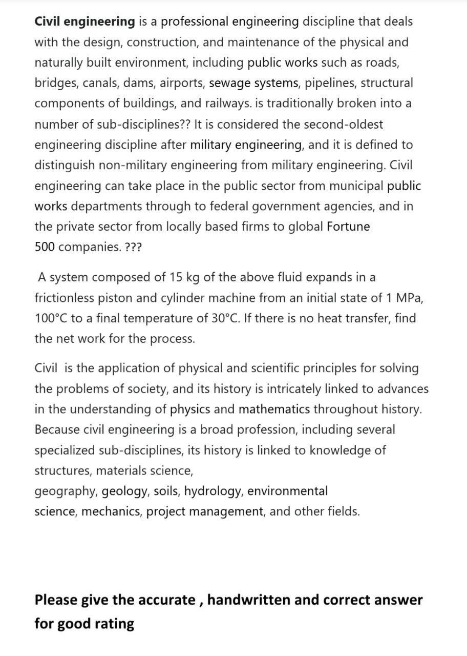 Solved Civil engineering is a professional engineering | Chegg.com