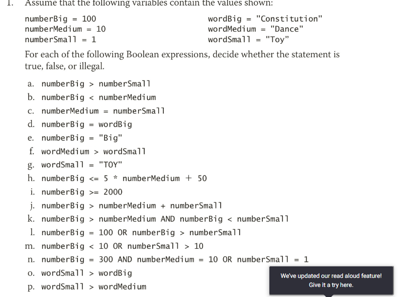 Assume that the following variables contain the | Chegg.com