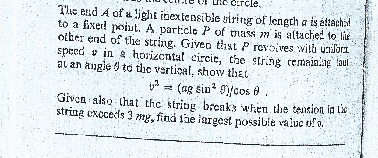 Solved Lue circle The end A of a light inextensible string | Chegg.com