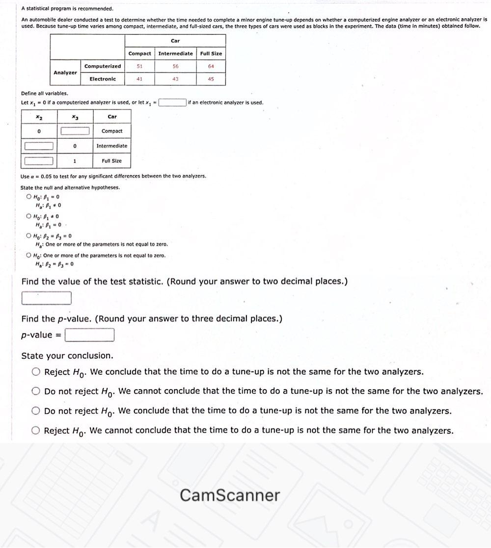 Solved A statistical program is recommended. Define all | Chegg.com