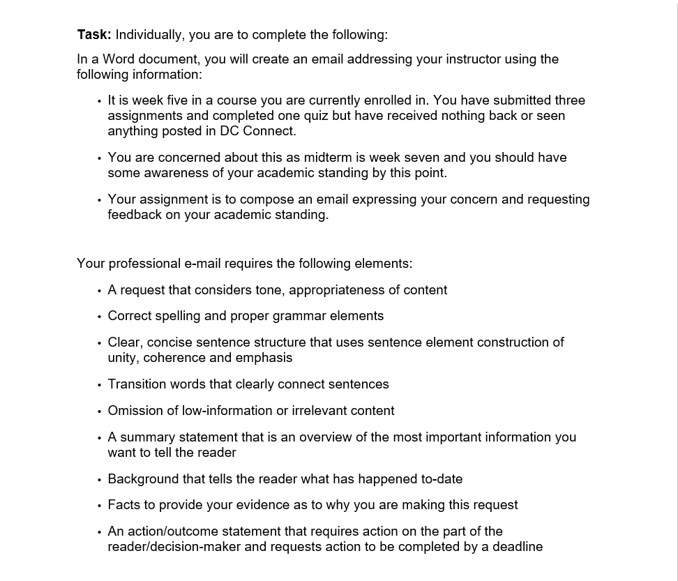 Task: Individually, you are to complete the | Chegg.com