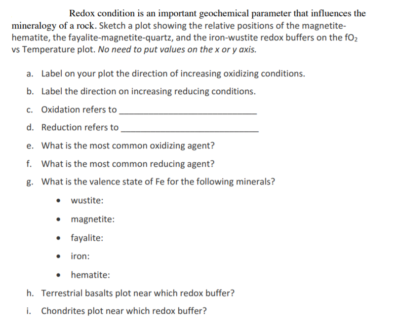 Solved Redox condition is an important geochemical parameter | Chegg.com