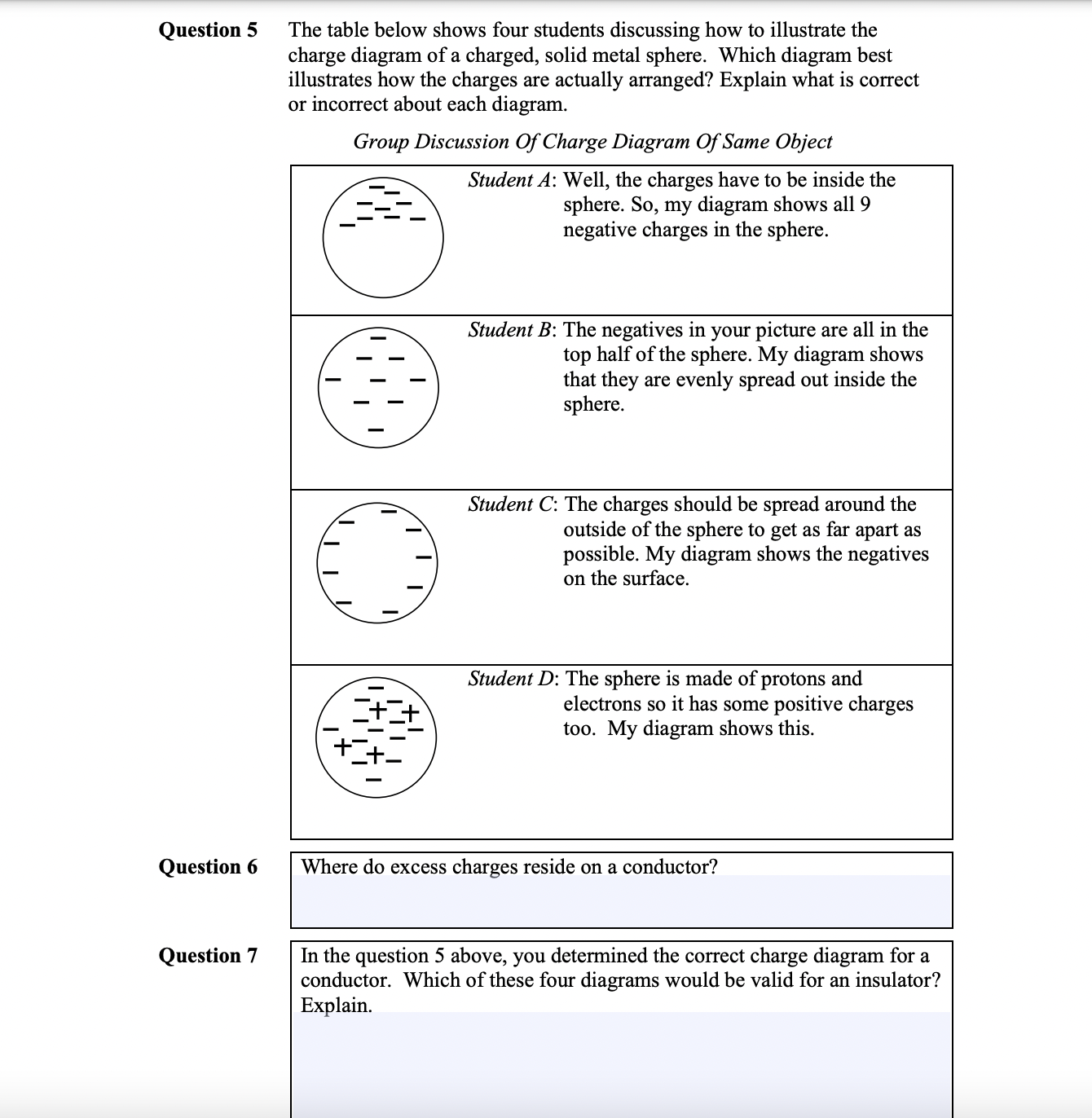 Solved Question 5 The table below shows four students | Chegg.com