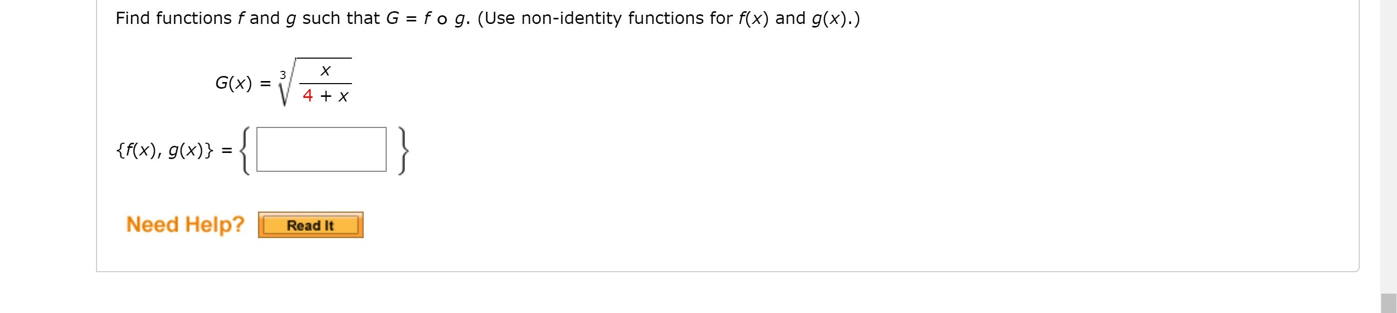 Solved Find Functions Fand G Such That G Fog Use