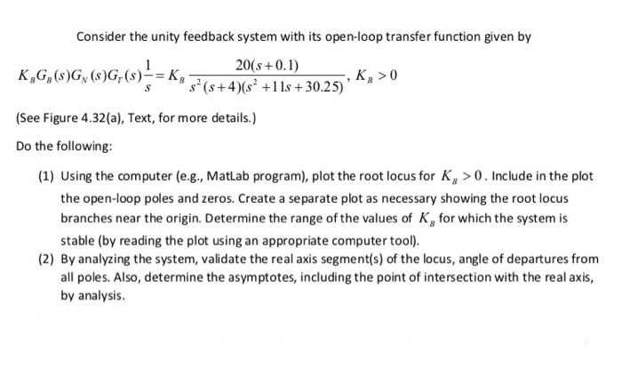 Solved Consider the unity feedback system with its open-loop | Chegg.com