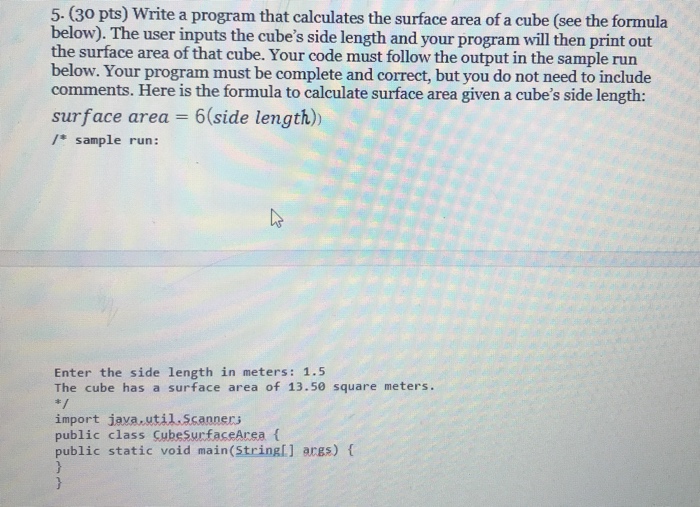 Solved 5. (30 pts) Write a program that calculates the | Chegg.com
