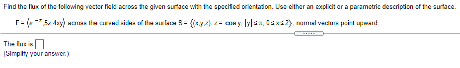 Solved Find the flux of the following vector field across | Chegg.com