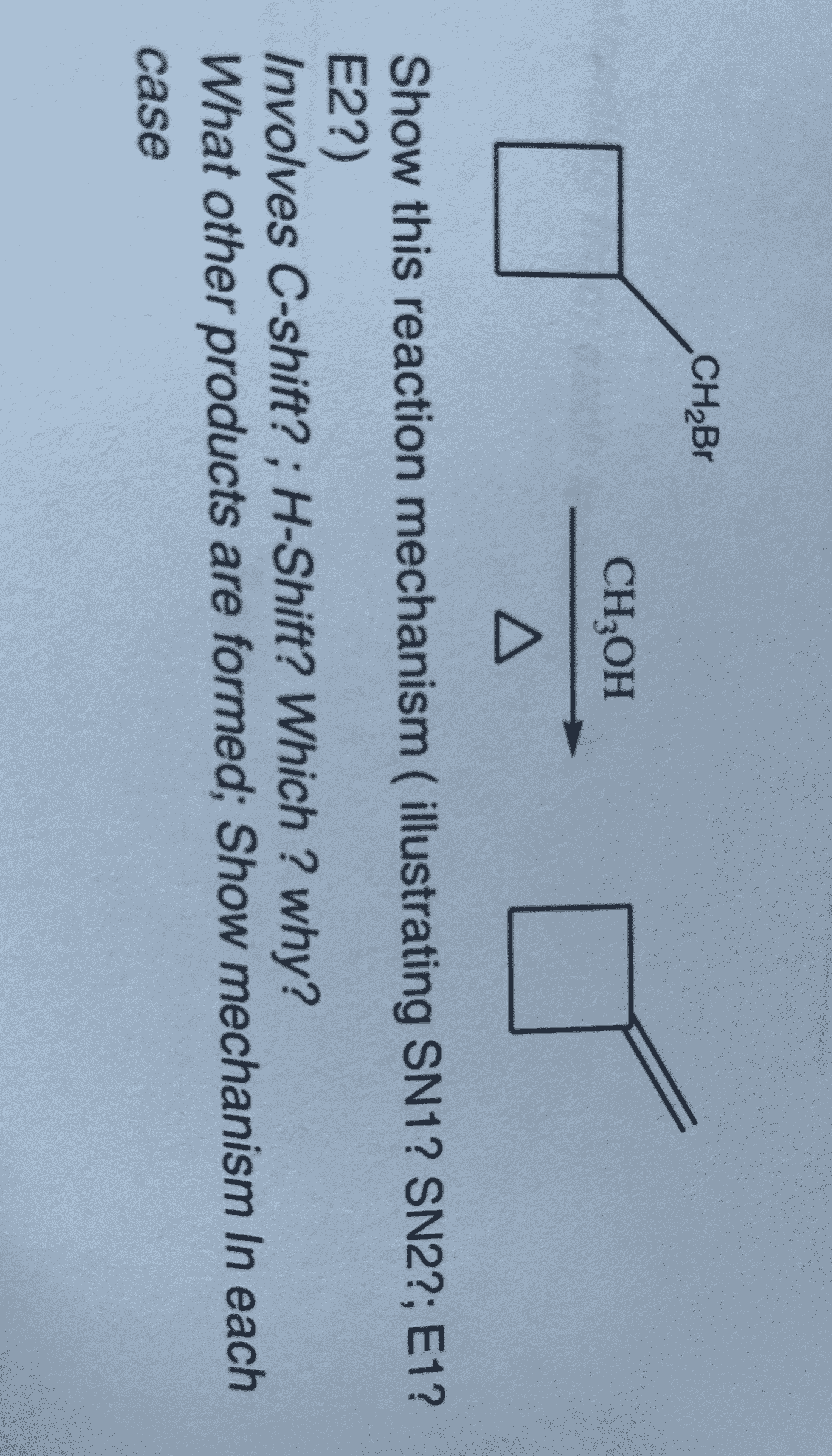 Show this reaction mechanism ( illustrating SN1? | Chegg.com