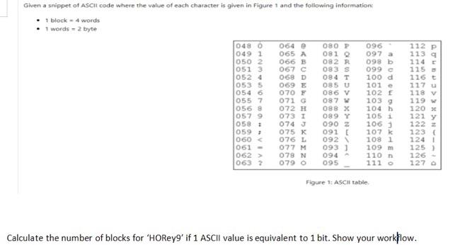 Solved Given a snippet of ASC code where the value of each | Chegg.com