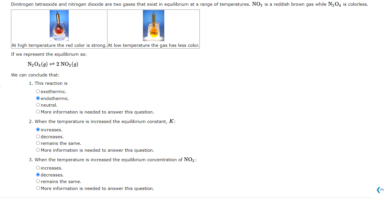 Solved Dinitrogen tetraoxide and nitrogen dioxide are two | Chegg.com