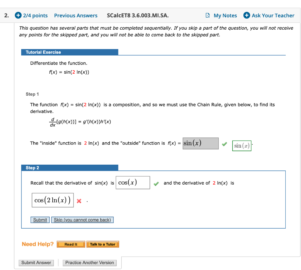 Solved 2. 2/4 points Previous Answers CalcET8 3.6.003.MI.SA. | Chegg.com Solved 2. 2/4 points Previous Answers CalcET8 3.6.003.MI.SA. | Chegg.com