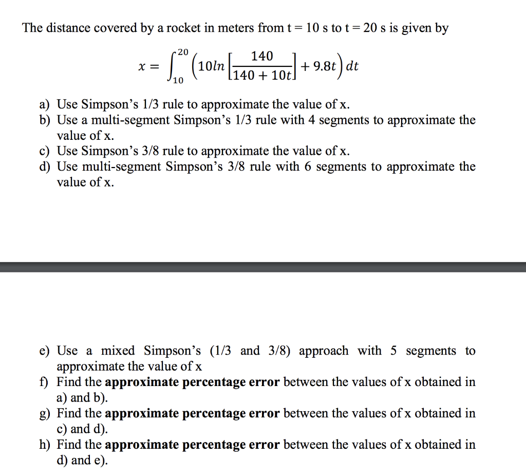 Solved he distance covered by a rocket in meters from t=10 s | Chegg.com